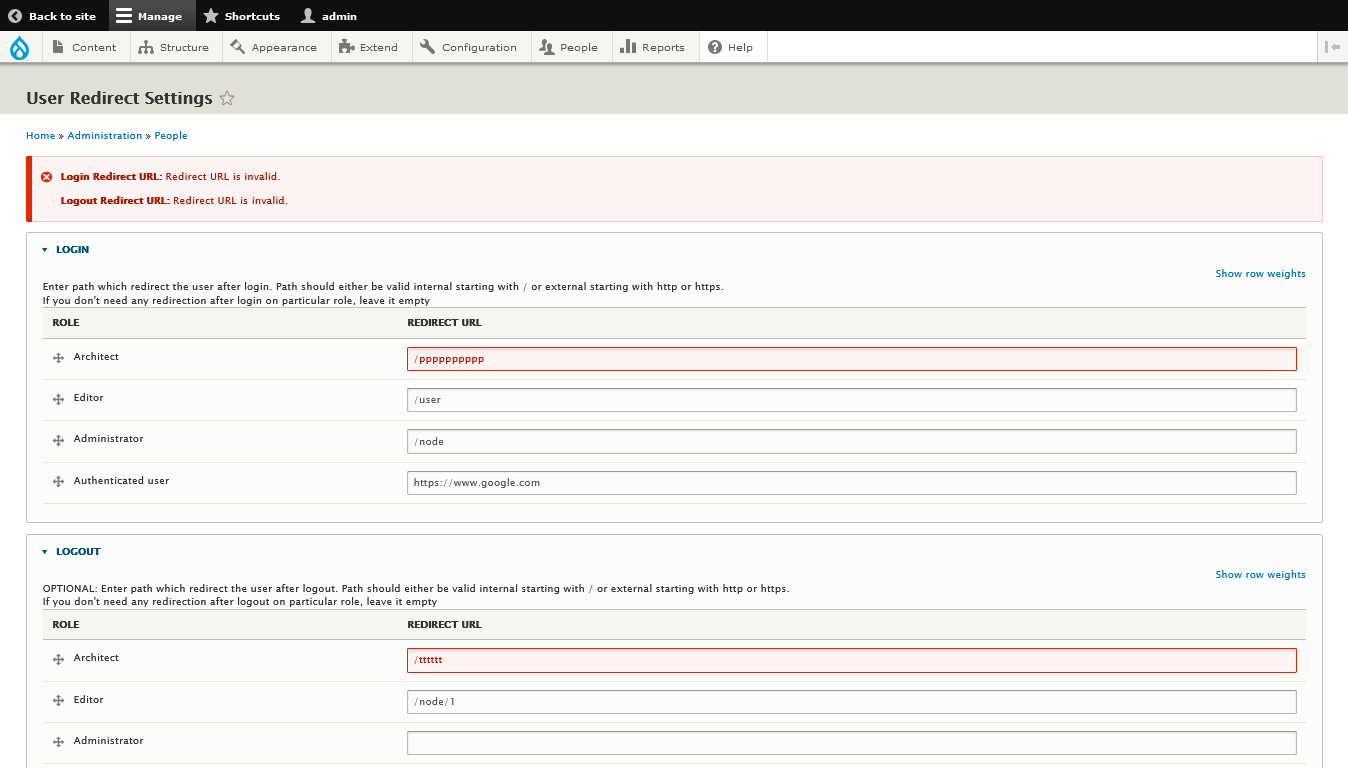 User Redirect (redirect user after login/logout) | Drupal.org User Redirect (redirect user after login/logout) | Drupal.org